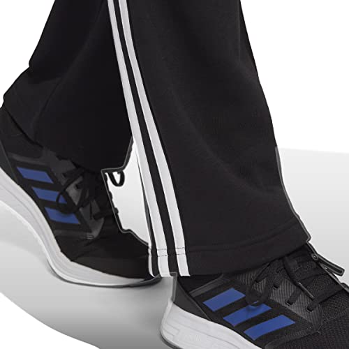 adidas Men's Size Essentials Fleece Open Hem 3-Stripes Pants, Black (2021), X-Large Tall