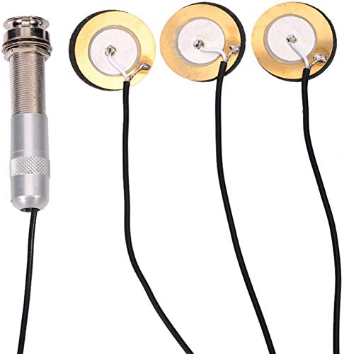 6.35mm Musical Instruments Pickups Piezo Microphone Contact 3 in 1 Self-adhesive Transducer Endpin Jack 1/4" for Guitar Violin Ukulele