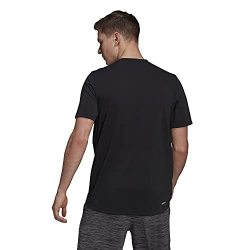 adidas mens Designed to Move FEEL.RDY T-Shirt Black/Pink Small