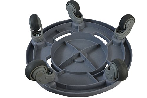 Janico 1041 Quiet Trash Can Dolly, Non Marking Casters, Round, 18"x18"x6", Grey