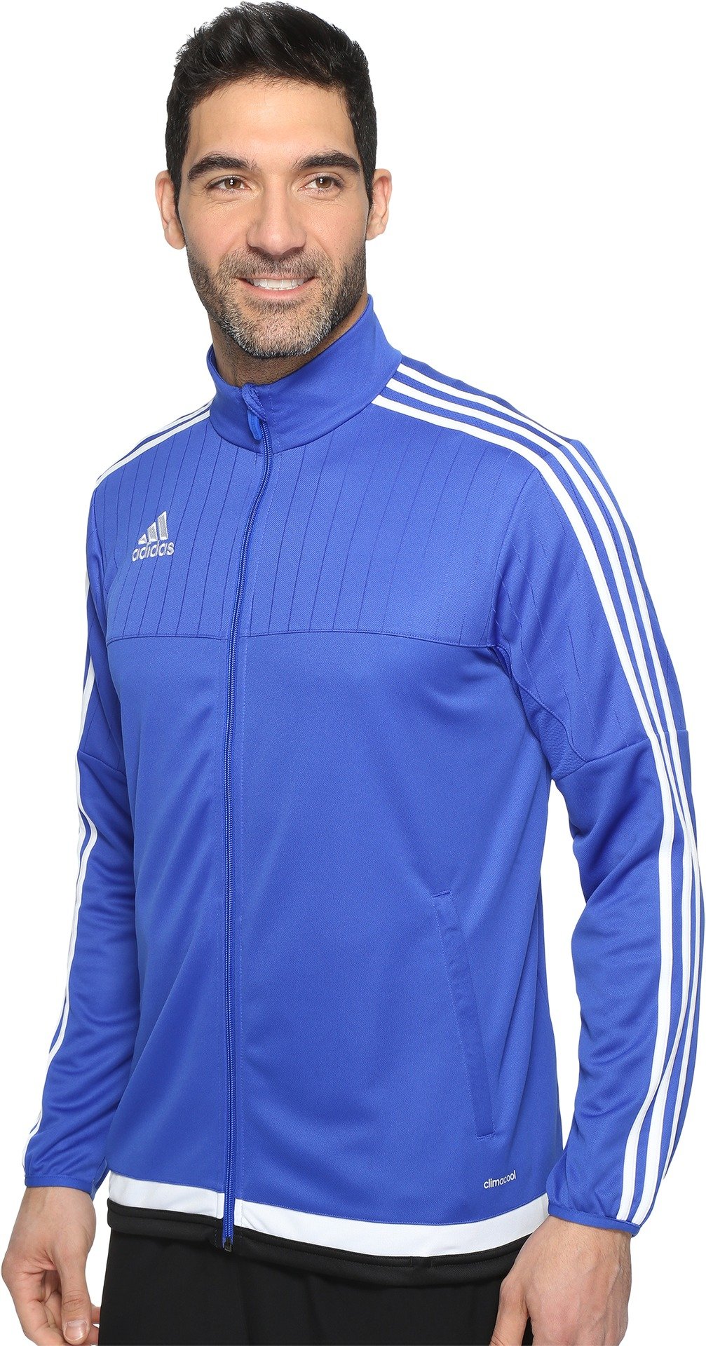 adidas Men's Soccer Tiro 15 Training Jacket, Bold Blue/White/Black, Large