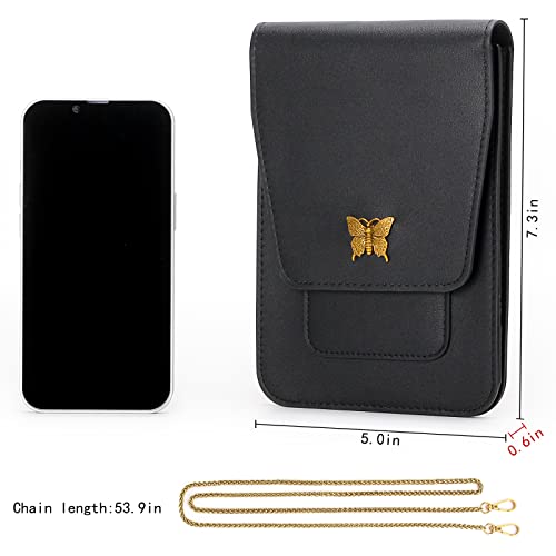 Ababuli Small Crossbody Bag for Women Leather Cell Phone Travel Purse Shoulder Handbag with Strap for Wallet (01black)