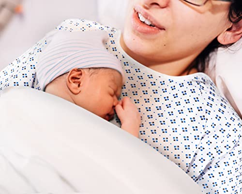 Wrinkle-Free Patient Gown - Fine Cotton Blend - Soft and Comfortable Fabric - Back Front Tie - Fit Easily Up to 2XL Size - Multipurpose Hospital Gown for Men and Women - Reusable and Washable -4 Pack