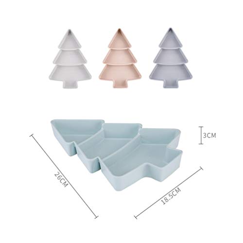 UPKOCH Fruit Plate Creative Christmas Tree Shape Dessert Plate Plastic Nuts Snacks Plates Portable Dishes Serving Tray (Grey)
