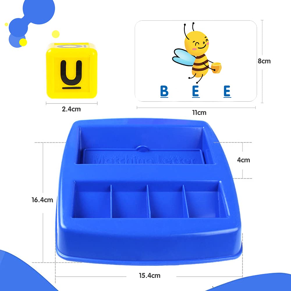 Educational Toys, Alphabet Learning Toys Flash Card Game for Toddlers 3 4 5 Year Old Preschool Matching Letter Spelling Reading Games for Kids 3-8 Years Old Boys