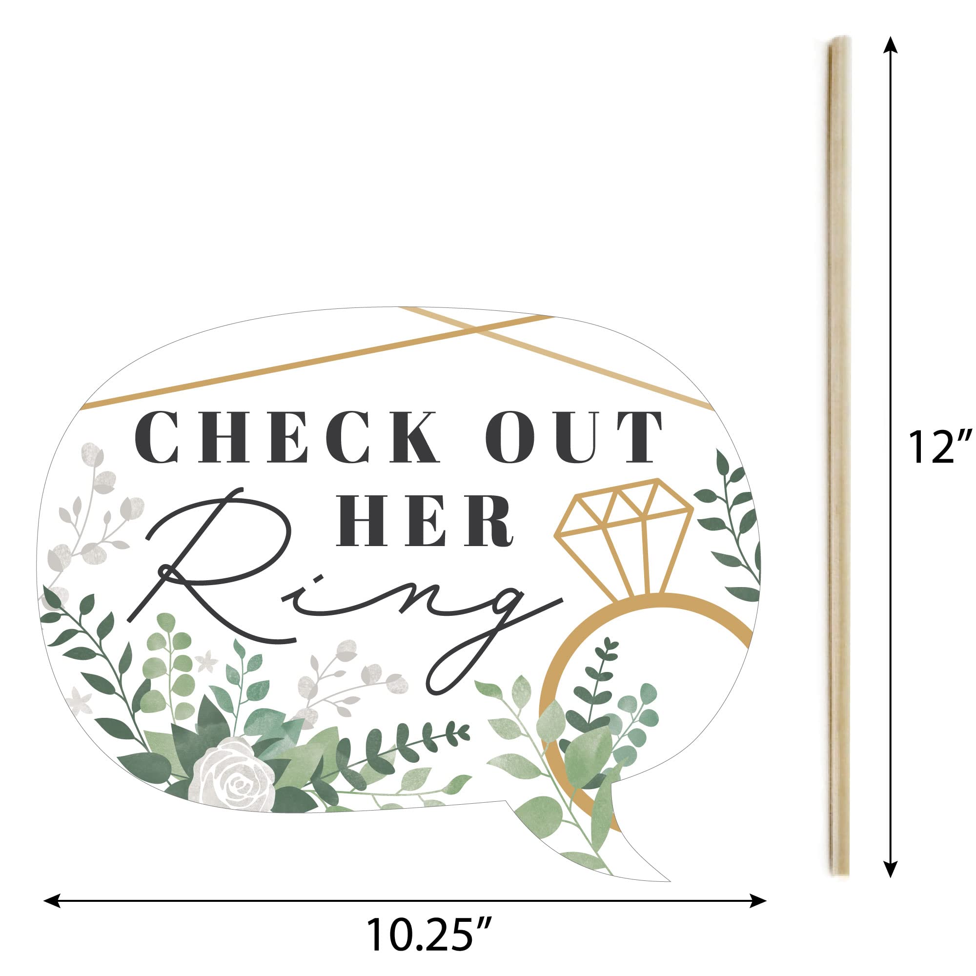 Big Dot of Happiness Boho Botanical Bride - Greenery Bridal Shower and Wedding Party Photo Booth Props Kit - 20 Count