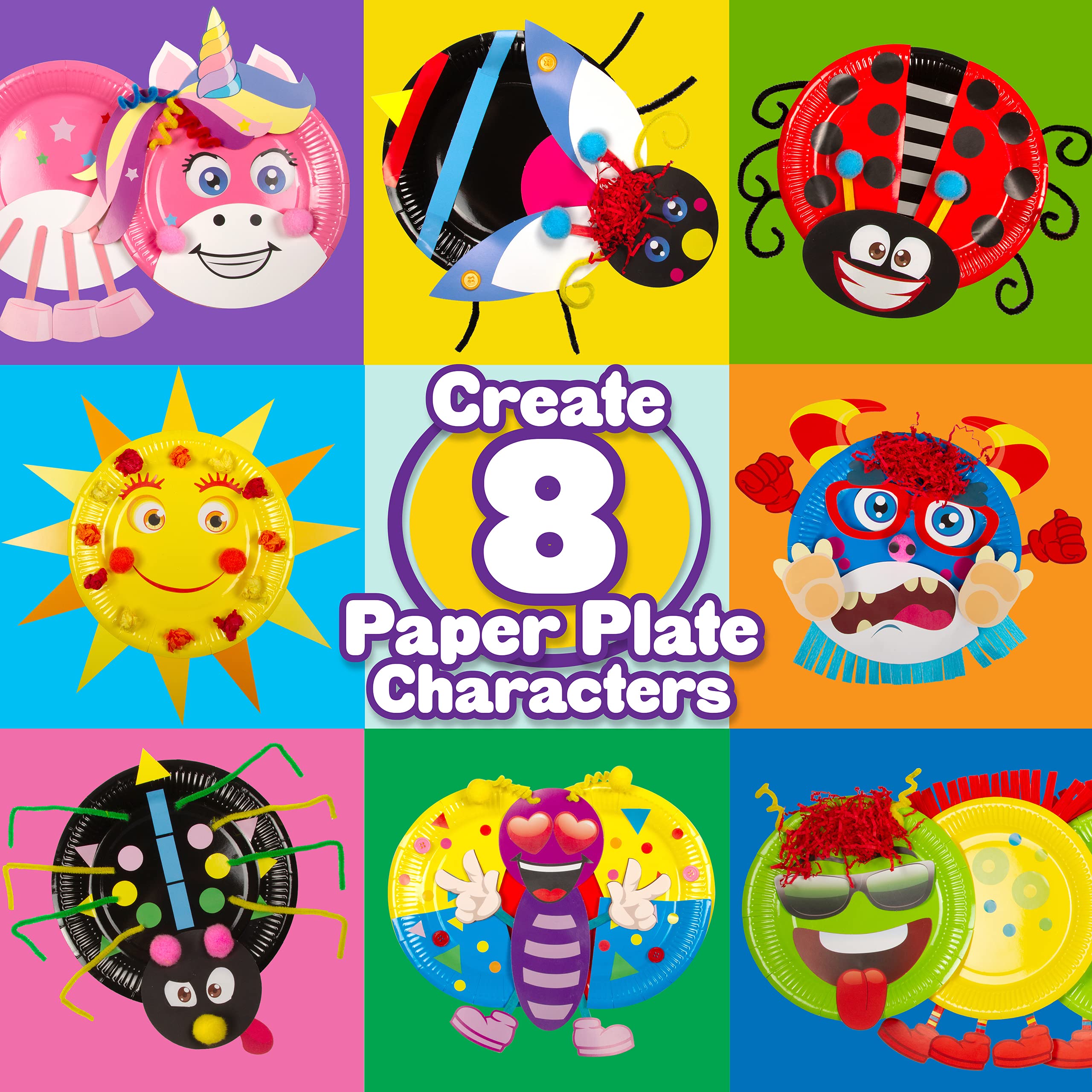 Creative Kids Make & Play Plate Craft Kit - Arts and Crafts Kit for Toddlers Ages 2, 3, 4, 5 Years Party Activity Kits for Toddler 3+