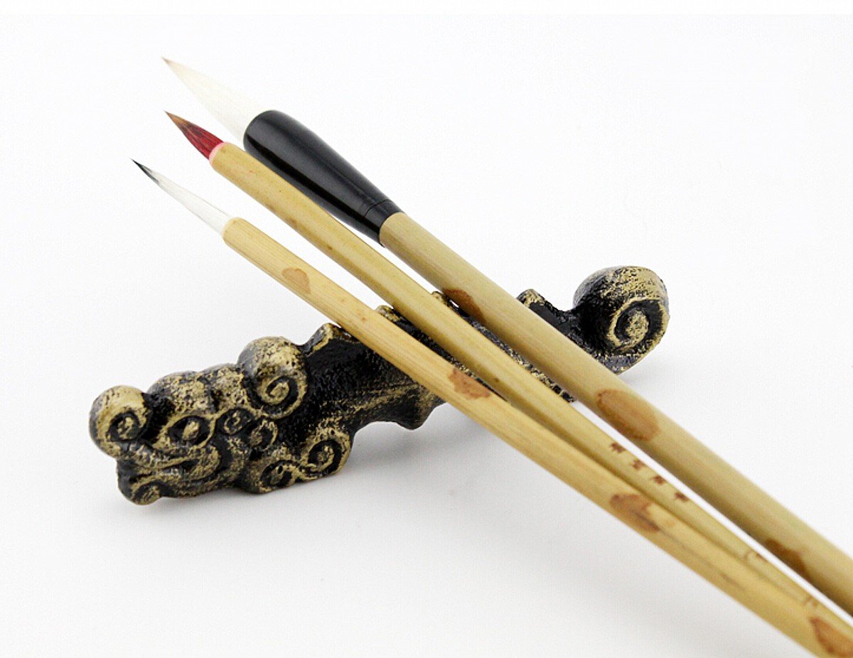 Cast Iron Dragon Shape Brush Rest Calligraphy Painting Sumi-e Tool