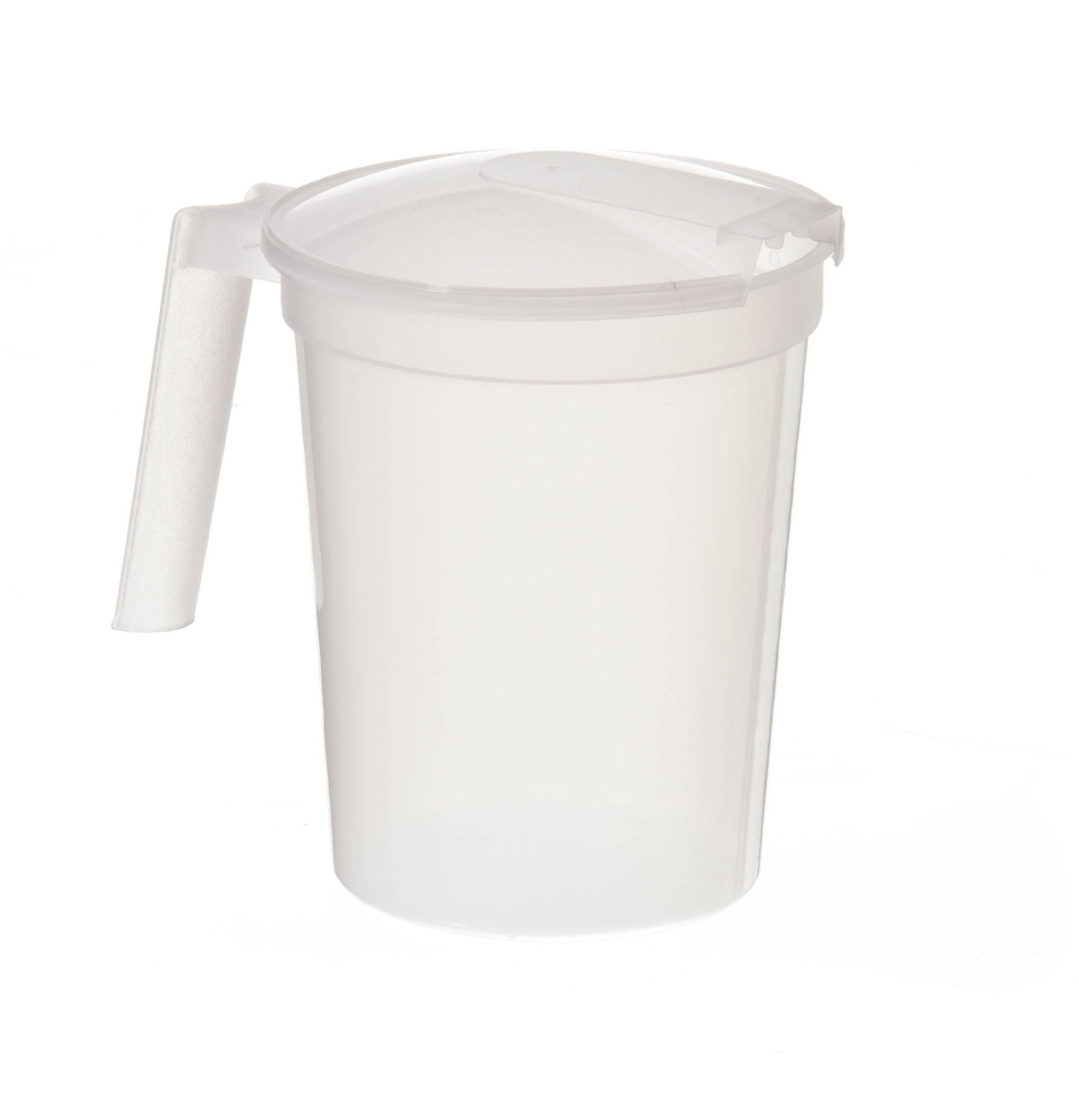 Medline Non-Insulated Plastic Pitcher, Handle with Lid, Pigment Free (Pack of 100)