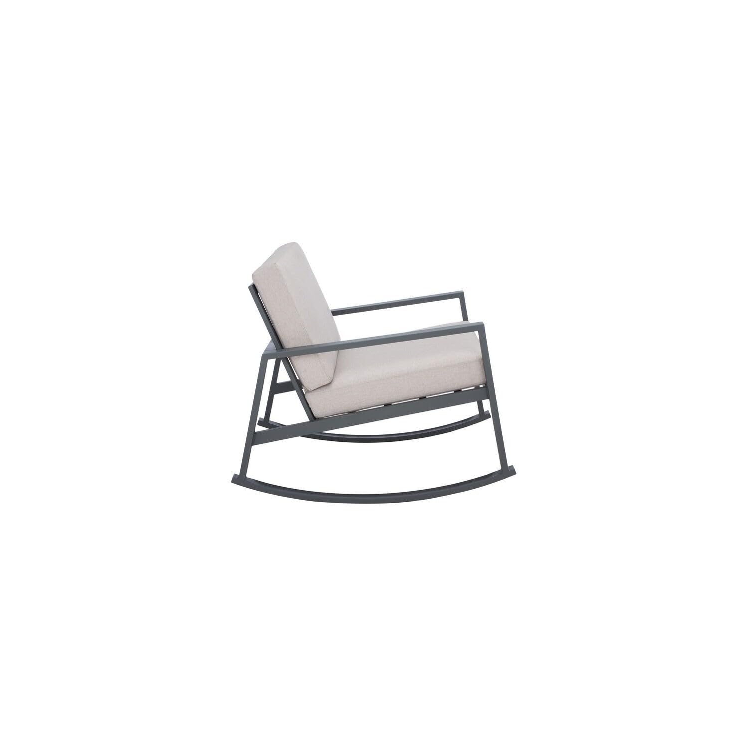 SAFAVIEH PAT7727B Outdoor Collection Cantor Light Grey Cushion Rocking Chair