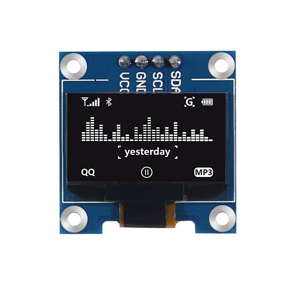 ALMOCN 2PCS 0.96" OLED Module I2C IIC Serial 12864 128X64 OLED Display Module with SSD 1306 Driver (White OLED)