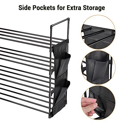 Yescom 4 Tier Shoe Rack Shelf Metal Shoe Tower 16 Pairs Shoe Storage Organizer Unit Entryway Closet Dorm Shelf Stackable Cabinet,35 7/16" L x 11 5/8" W x 29 1/2" H
