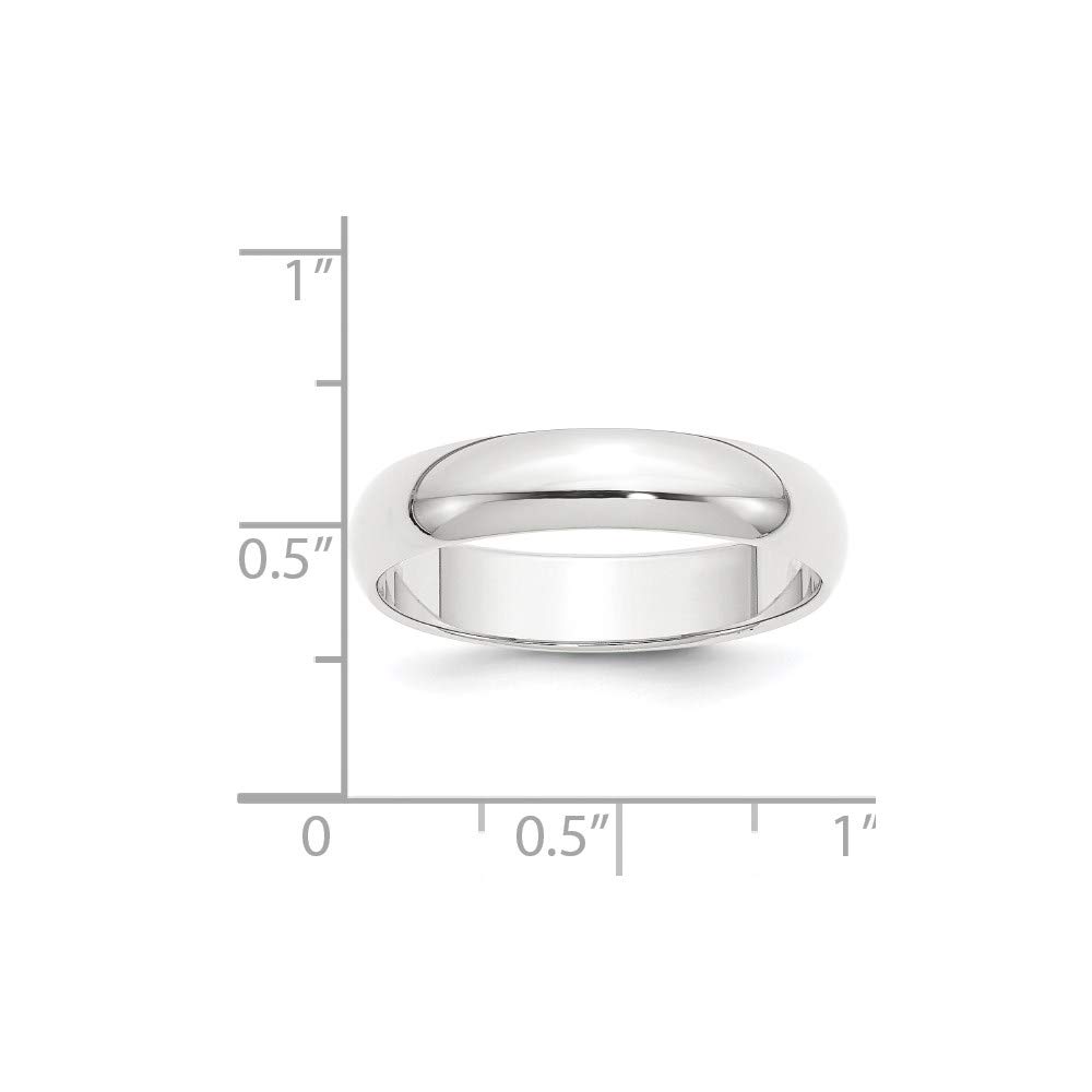 950 Platinum 5mm Half-Round Shape Featherweight Band Ring Fine Jewelry For Women Gifts For Her, Size 12