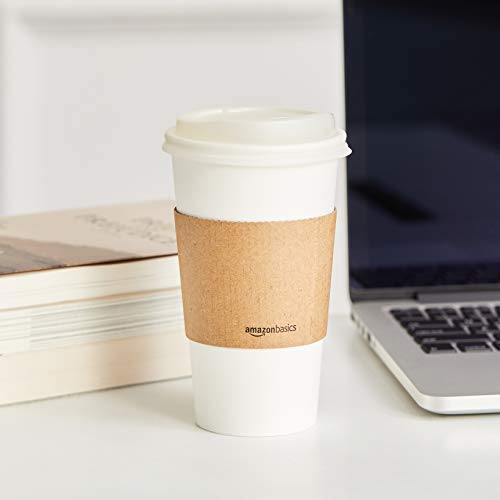 Amazon Basics Compostable 16 oz. Hot Paper Cup, Pack of 1,000, White