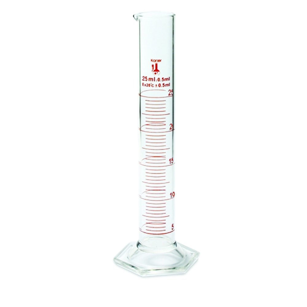 Glass Graduated Cylinder Set with Cleaning Brushes and Transfer Pipettes, Borosilicate Glass, 5 Sizes - 5,10,25,50, and 100ml, Karter Scientific 233G2