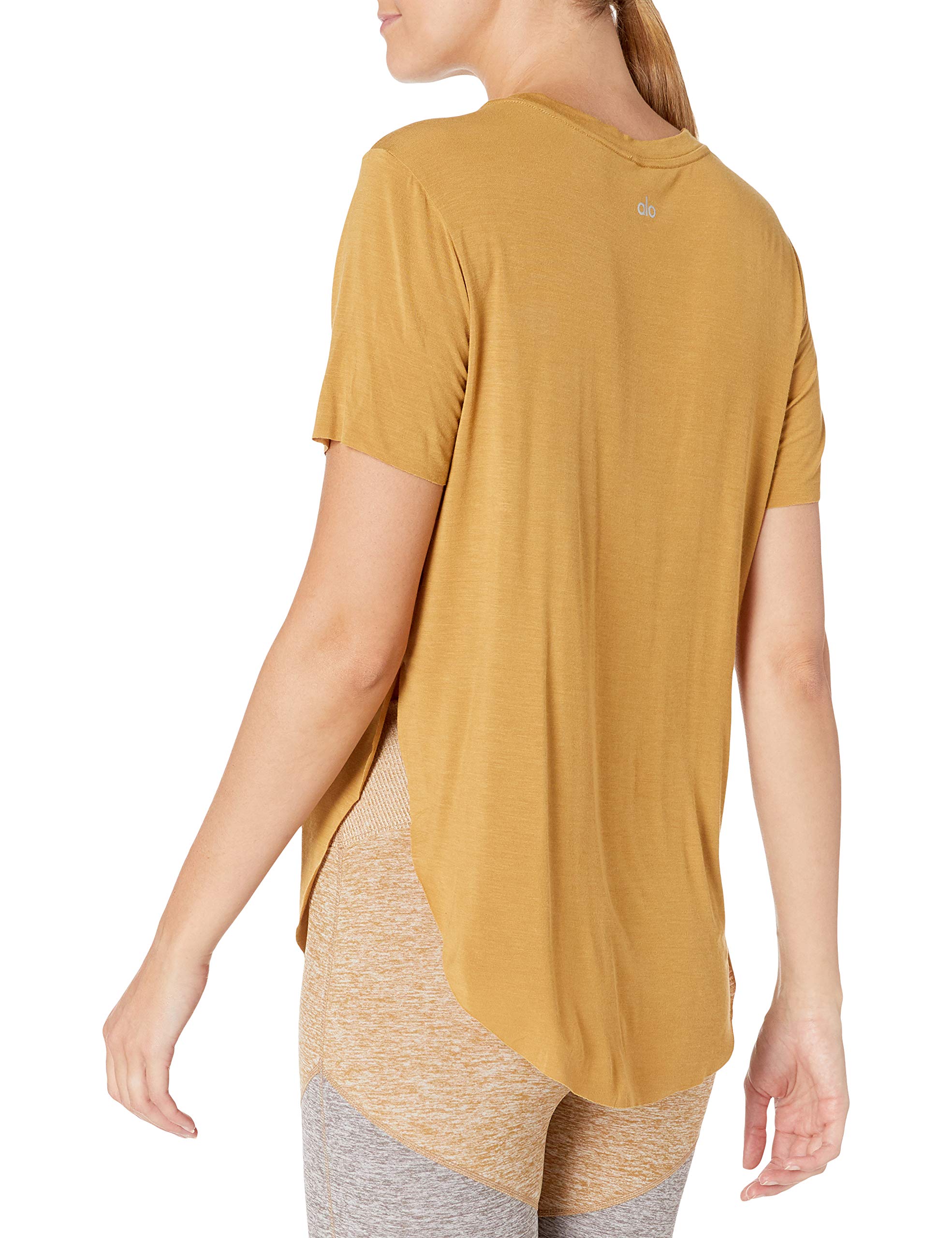 Alo Yoga Women's Lithe Tee, Caramel, Extra Small