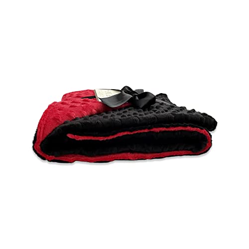 MEG ORIGINAL Red & Black Minky Dot Baby Blanket, Unisex/Gender Neutral, 1327