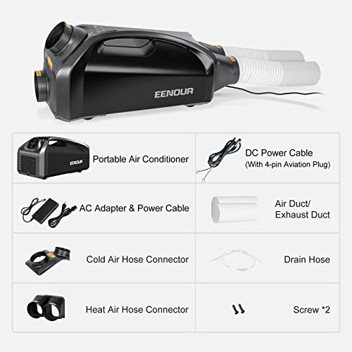 EENOUR QN750 Portable Air Conditioners, Home AC Unit 2900 BTU's, Dual Hose System, 250W Low Power Consumption for Camping Tent, Truck, Car, Van and RV