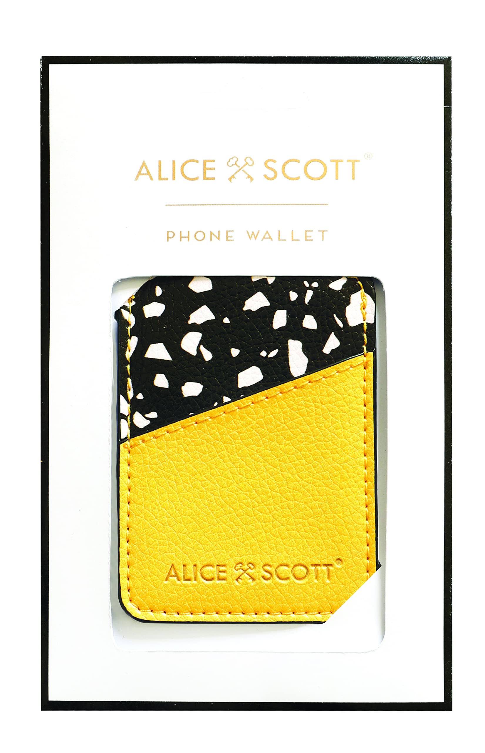 Alice and Scott Self Adhesive Card Holder for Smart Phones - Mobile Phone Wallet Yellow