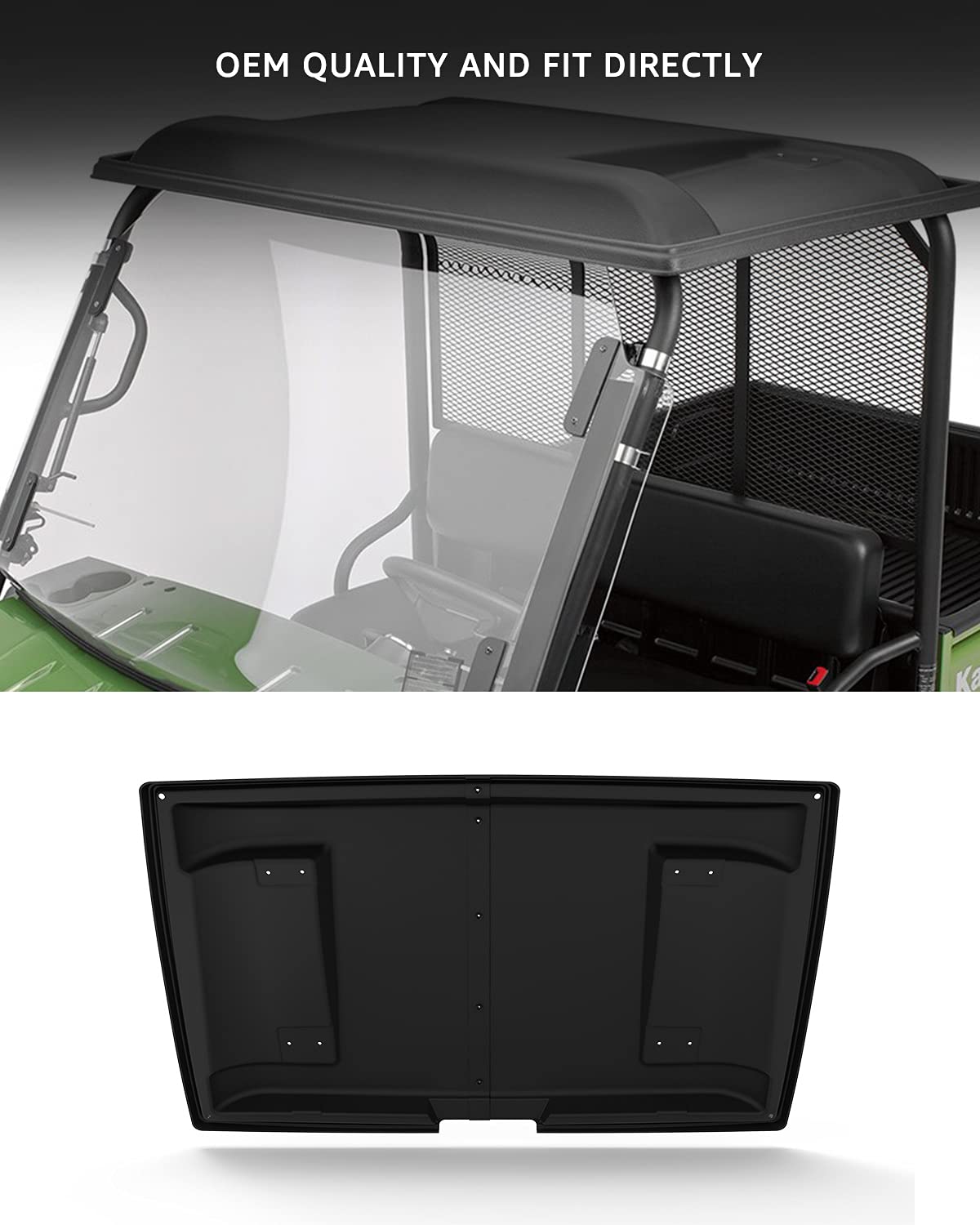 A & UTV PRO Mule Hard Roof,2-piece Combination Sturdy Polyethylene Plastic for 1990-2023 Kawasaki Mule 4000 4010 3000 3010 3020 2520 2510 2500 2010 2020 2030 Accessories| Replace OEM #KAF30-030A
