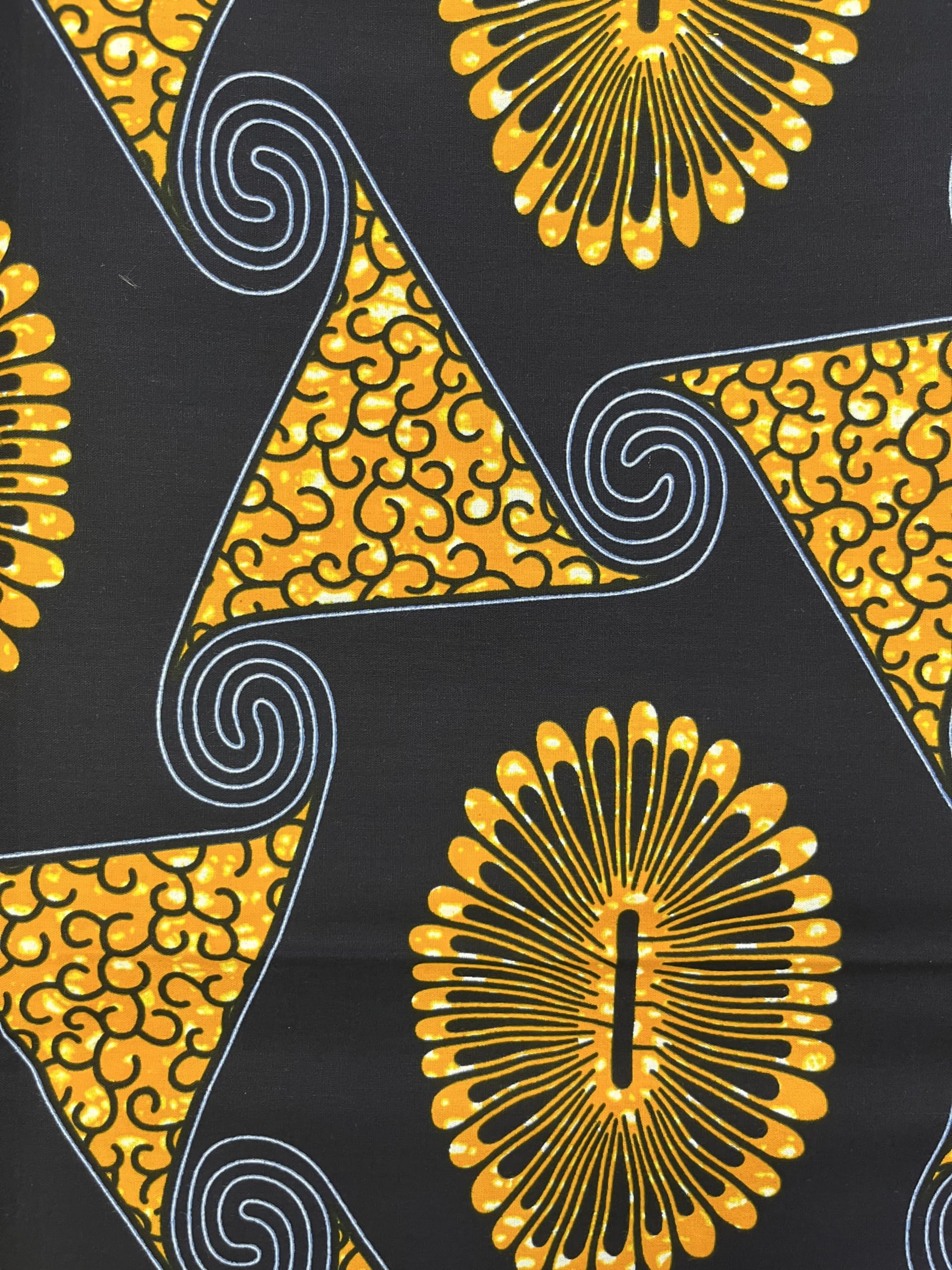 African Guaranteed Wax Block Prints Fabric/African Ankara Wrapper Fabric Wax Fabrics /-Sell by 6 Yards-100% Cotton-for Dresses- Burnt-Orange, Dark-Blue,White, Black