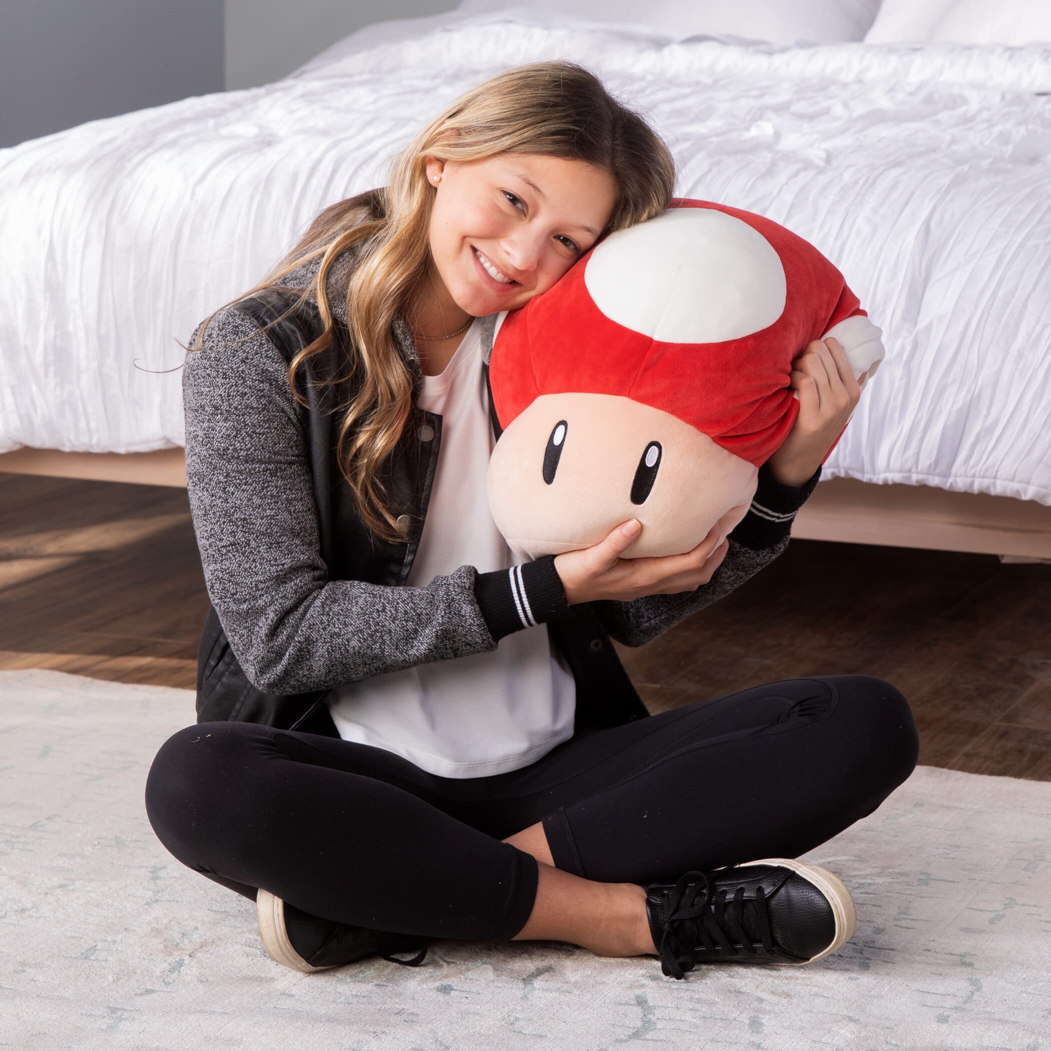 Club Mocchi- Mocchi- Nintendo Super Mario Plush - Mushroom Plushie - Collectible Squishy Plushies - 15 Inch