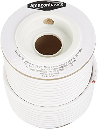 Amazon Basics 14-Gauge Audio Speaker Wire Cable - 99.9% Oxygen-Free Copper, 100 Feet, , Black