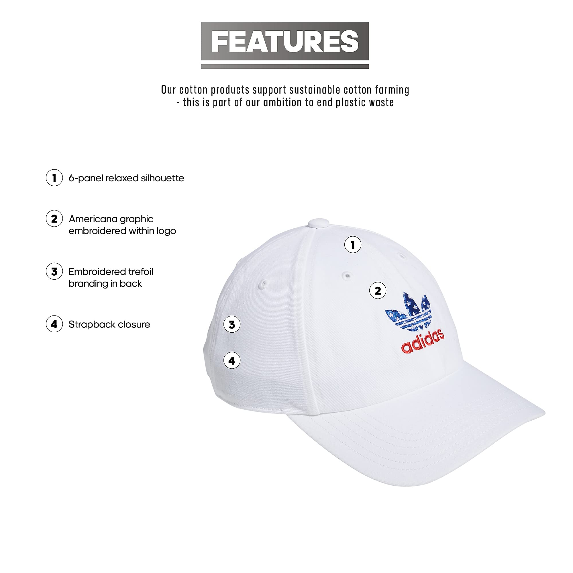 adidas Originals Unisex Originals Americana Relaxed, White, One Size