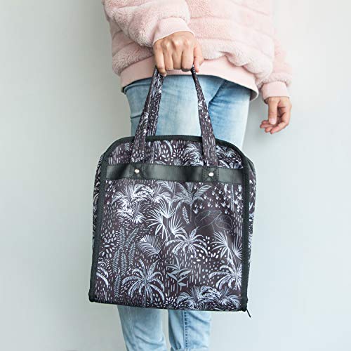 PACMAXI Sewing Accessories Storage Bag, Knitting, Craft Tools and Accessories Organizer, Roomy Carrying Bag for Sewing Tools and Accessories (White Tree with Black Background)