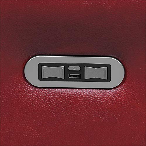 Steve Silver Fortuna Leather Dual-Power Reclining Sofas, 84" L x 38" W x 41" H, Wine