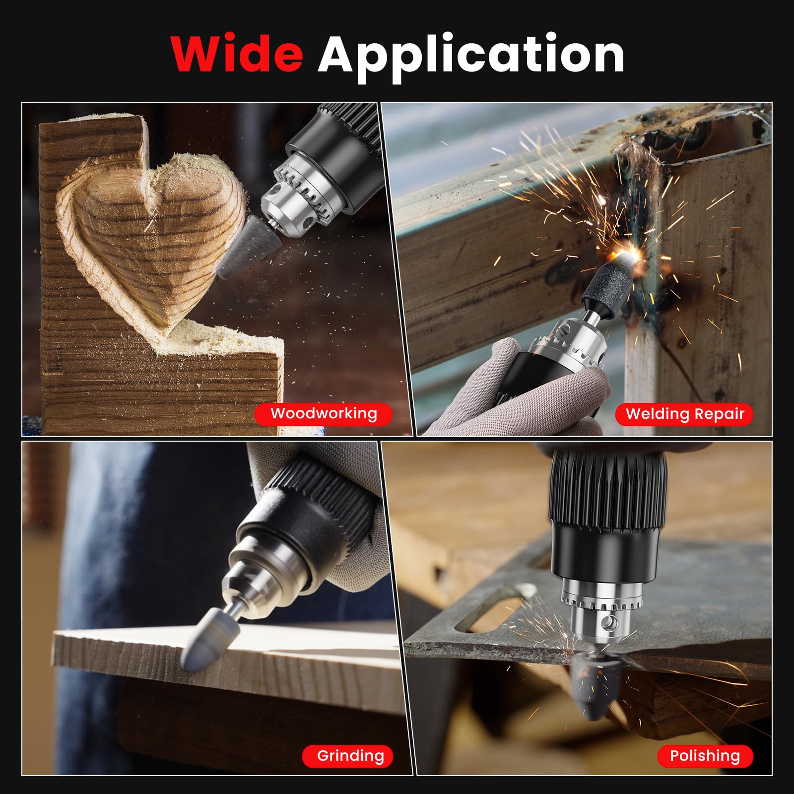 Avhrit Cordless Die Grinder with 2x 4.0Ah Batteries, 21V Brushless Die Grinder, Variable Speed Straight Grinder for Rust Removal, Grinding, Cutting, Polishing