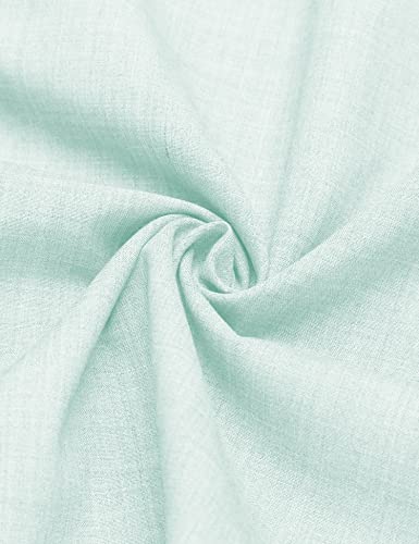 COOFANDY Mens Shirt Casual Button Down Chambray Plain Dress, Linen - Light Green, Large, Short Sleeve