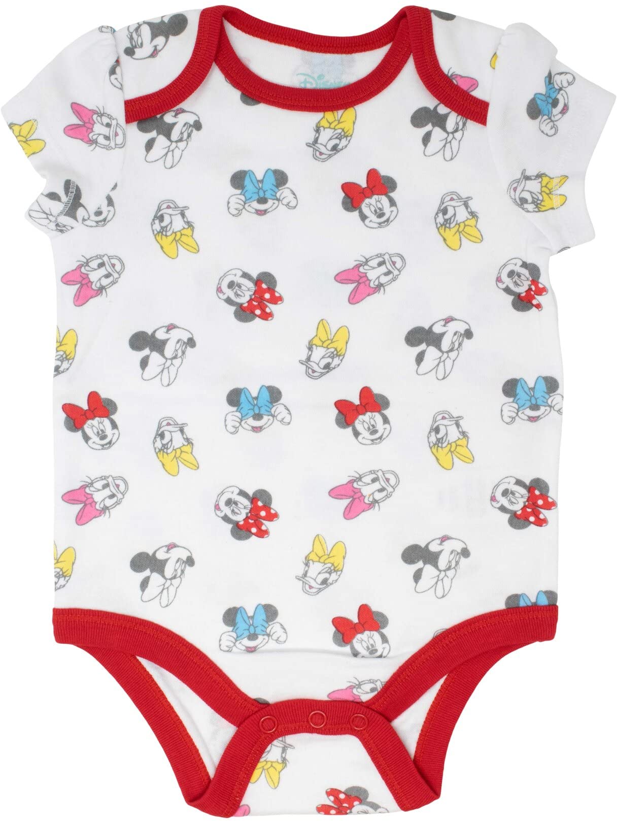 Disney Minnie Mouse Mickey Mouse Donald Duck Newborn Baby Girls 5 Pack Bodysuits Yellow 0-3 Months