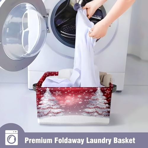 Christmas Foldable Storage Basket Waterproof Snowman Christmas Tree Snowflake Truck 10x14x8in (26x35x21cm)