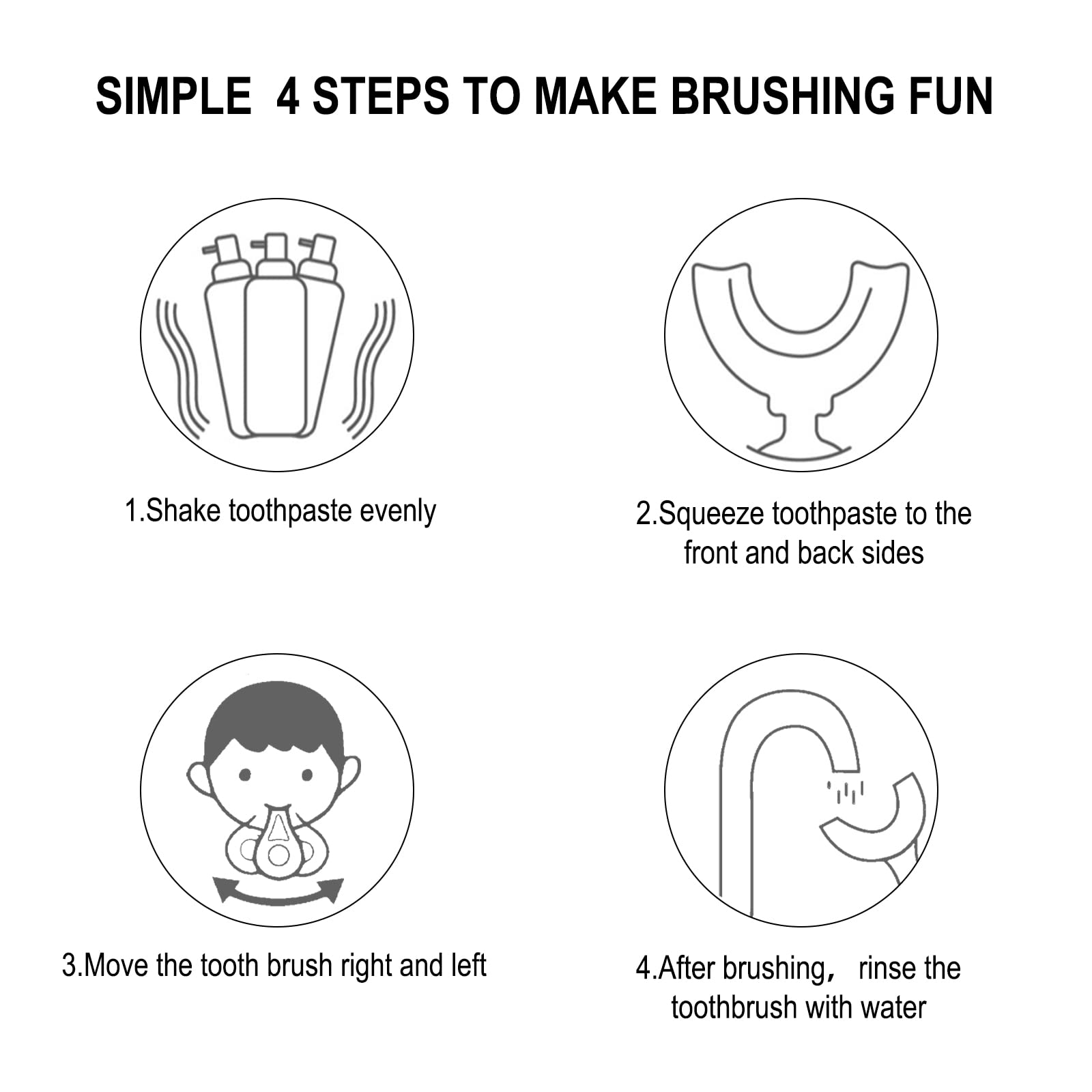 BLUEEZREAL 3Pcs U-Kid-Shaped Toothbrush Kids, for Kids Age 6-12, Children Toothbrush, 360 Degree Toothbrushes U Shape, Gentle Cleaning & Protect Teeth Gums, Multicolor