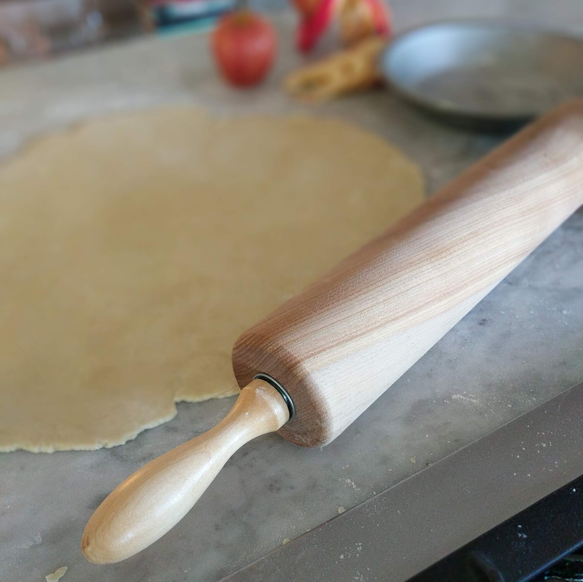 Ateco 18325 Professional Rolling Pin, 18-Inch Barrel, Made of Solid Rock Maple, Made in the USA