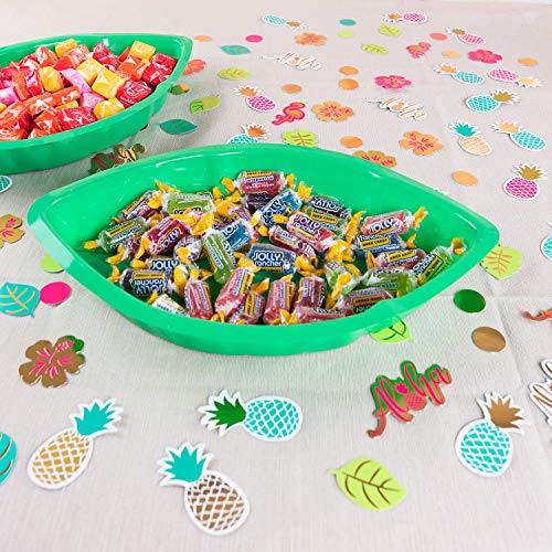 Palm Leaf Hawaii Style Food Reusable Snack Tray, Cookies, Chips, Candy Dip for Jungle Island Themed Party Decorations Platter (12 Pack, 11.75" x 8.5" Inches) by Super Z Outlet