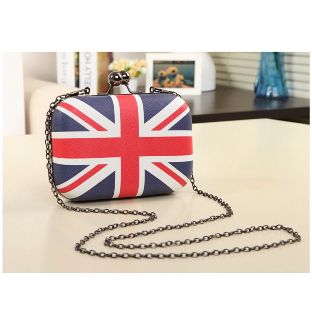 BESTOYARD British Flag Woman Crossbody Shoulder Bag Chain Bag Handbag Evening Party Bag Cellphone Wallet Purse