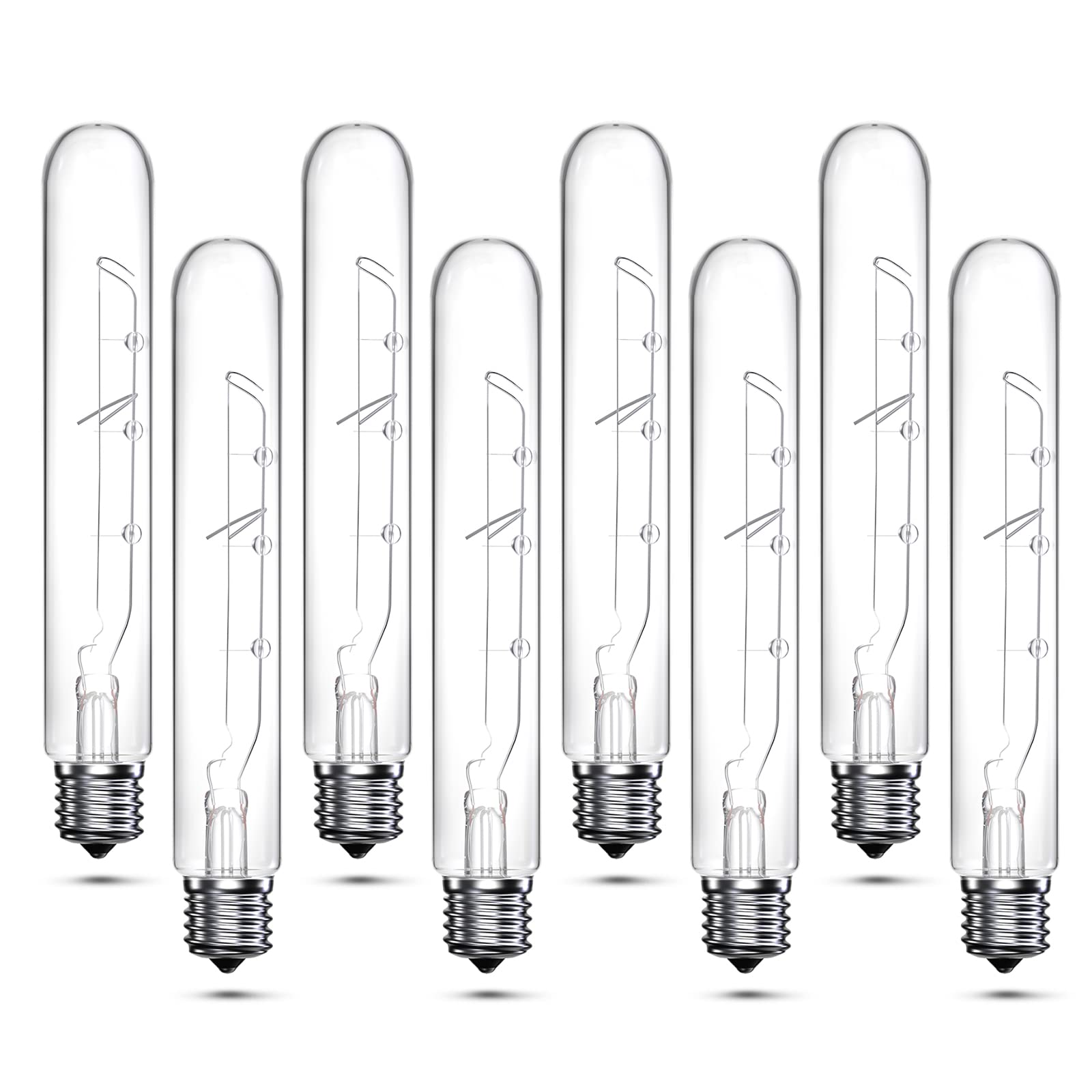 Bonlux 40 Watt T6.5 Refrigerator Light Bulb Dimmable, T6.5 Appliance Bulb Refrigerator E17 Intermediate Base T6.5 Tubular Light Bulb 5.4In T6.5 Exit Sign Light Bulbs Warm White 2700K (8-Pack)
