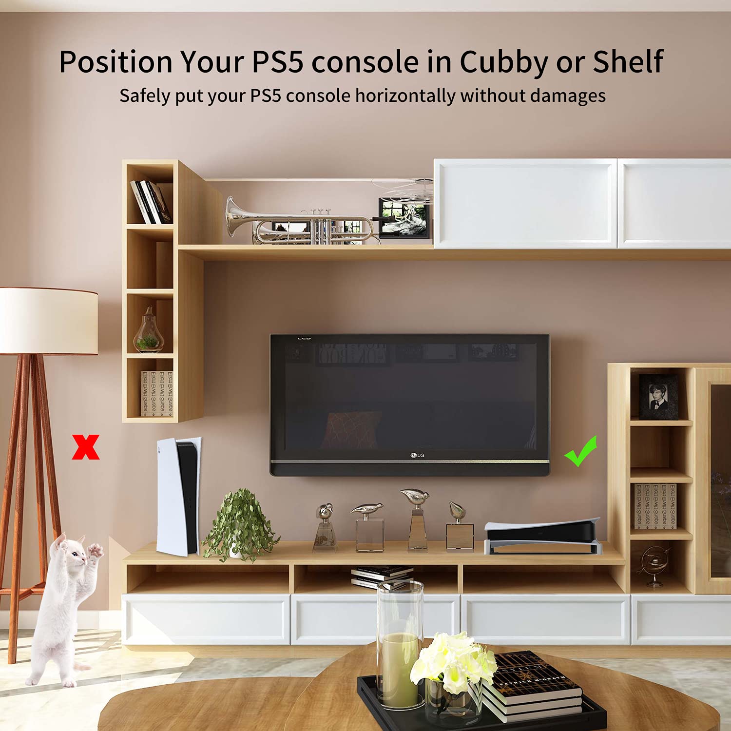 EJGAME Accessories Horizontal Stand,Base Stand Compatible with PlayStation 5 Disc & Digital Editions