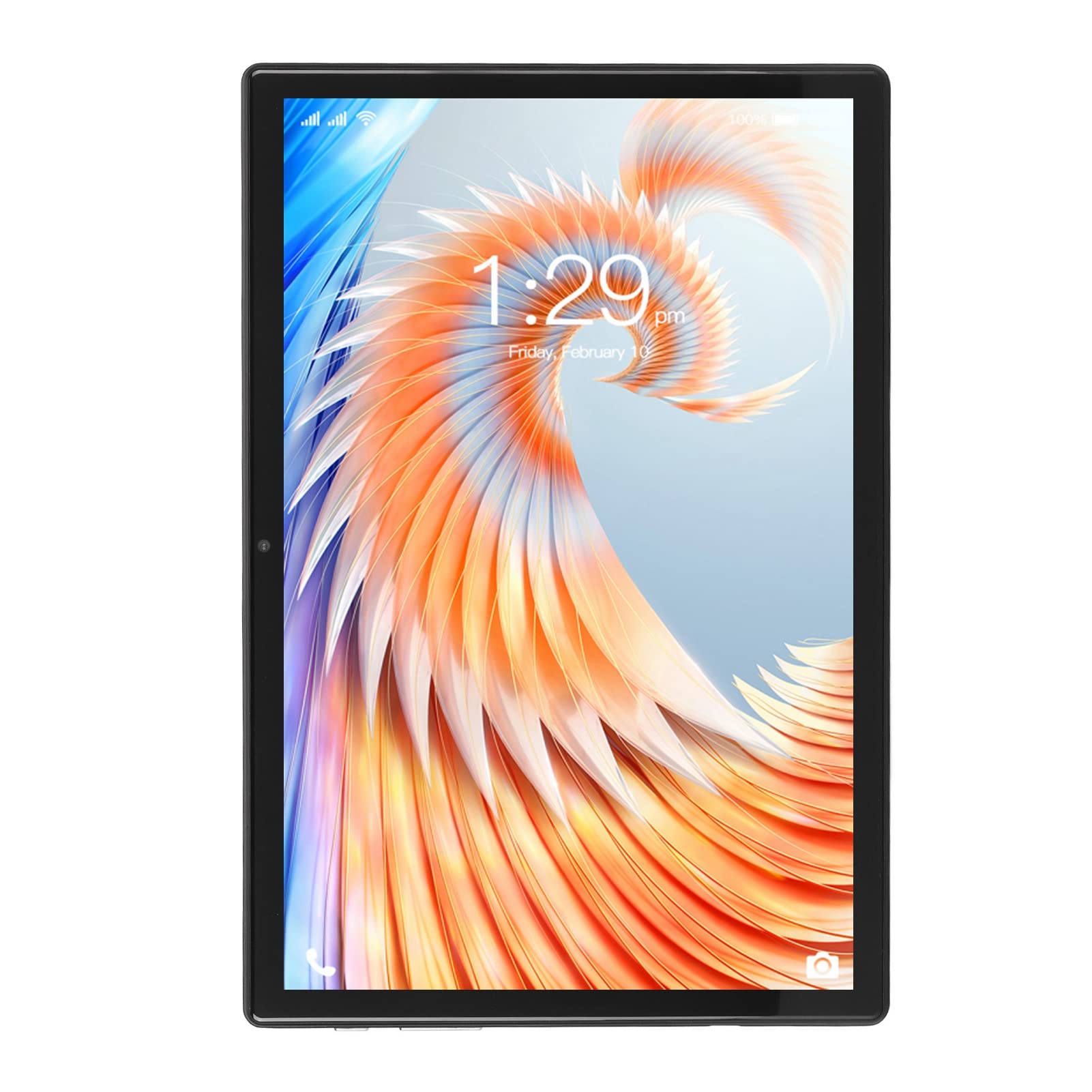 AMONIDA 10.1in Tablet, 100‑240V Black Dual Card Dual Standby Tablet PC 1080P FHD Octa Core CPU Front 800W Rear 1600W 4G Unlocked for Home (US Plug)