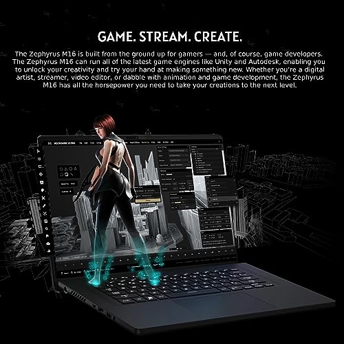 ASUS ROG Zephyrus M16 Gaming Laptop 2023 Newest, 16" QHD 240Hz Display, Intel Core i9 13900H(up to 5.4GHz), NVIDIA GeForce RTX 4070, 64GB DDR5 RAM, 1TB SSD, Wi-Fi 6, Backlit Keyboard, Windows 11 Home