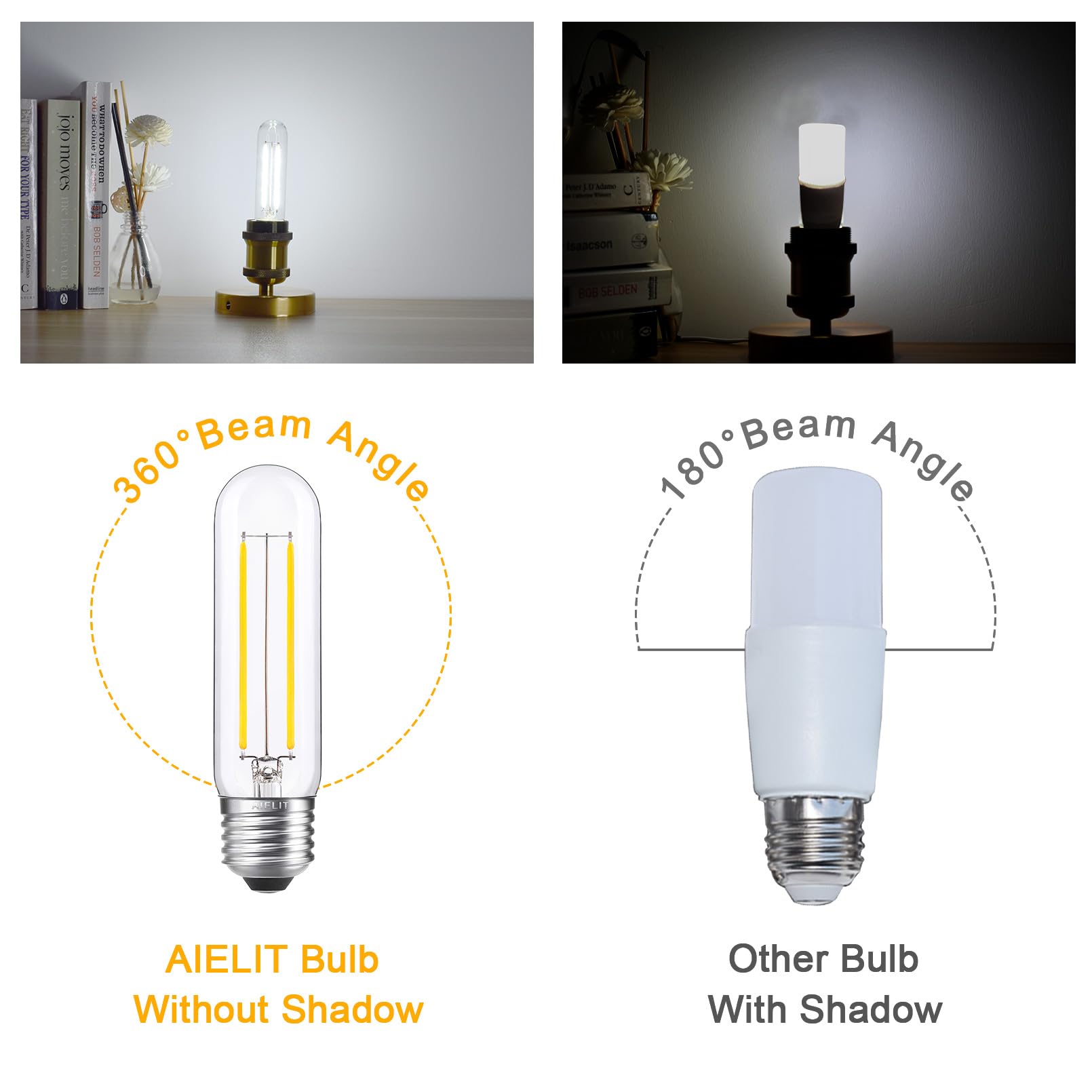 AIELIT E12 LED Bulb Daylight, 2W(25-Watt Equivalent), Bright White 5000K, B11 Dimmable LED Candelabra Bulbs for Hanging Lamp Pendant Chandelier Light Living Room, 3-Pack
