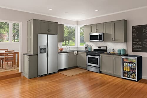 Frigidaire FRYB4623AS Beverage Center holds up to 138 12 oz. cans, Contemporary Handle Design, Electronic Temperature Control with LED Digital Display, Reversible Door Swing Option, in Silver