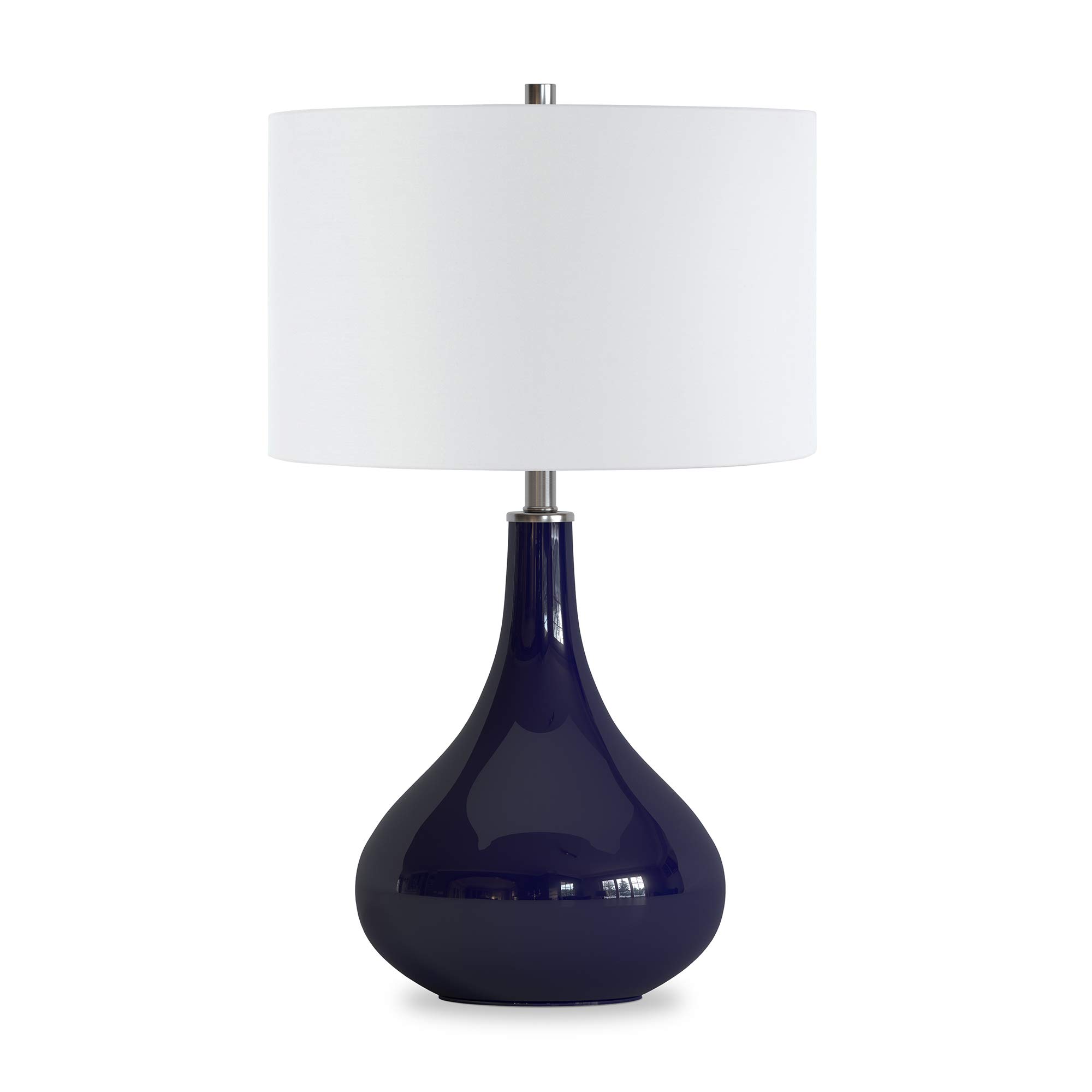 Mirabella 25.5" Tall Table Lamp with Fabric Shade in Ombre Brass Glass/White