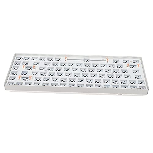 84 Key Gaming Keyboards, RGB Backlight Wireless Mechanical Keyboard DIY Kit with 5 Pin Shaft 3 Pin Shaft, USB Type C Hotswap Keyboard Kit and Custom Gaming Keyboard for Window PC Gamers(Silver White)