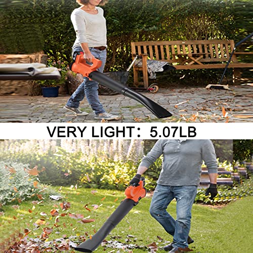 HOJILA Cordless Leaf Blower, 21V Electric Leaf Blower with 3.0Ah Battery & Charger, 6-Speeds Battery Powered Blower for Lawn Care,Patio,Garden,Yard,Jobsite