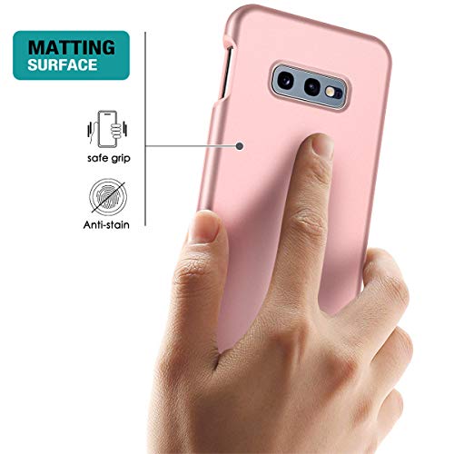 SURITCH Case for Samsung Galaxy S10e,【Built in Screen Protector】【Support Wireless Charging】 Rugged Back Cover Hybrid Bumper 360 Protective Case Matte Shockproof for S10e Case 5.8"(Rose Gold)