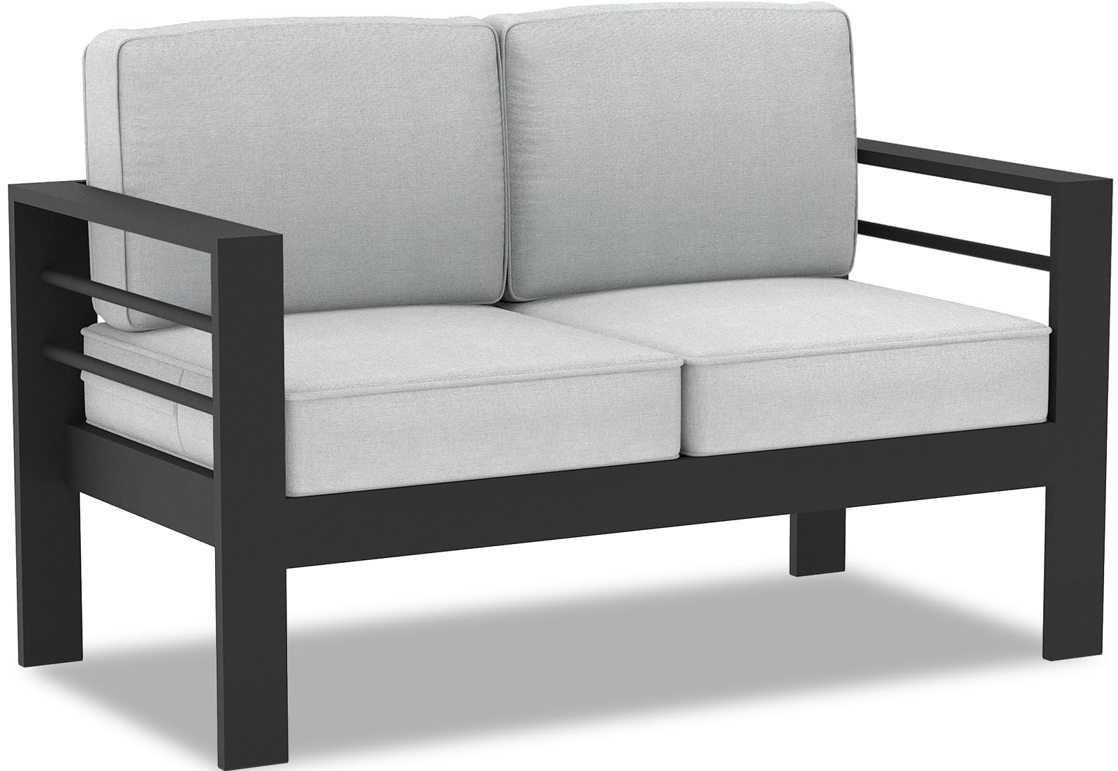 LayinSun Aluminum Outdoor Patio Loveseat, 2 Seater Sofa Chair with Cushion