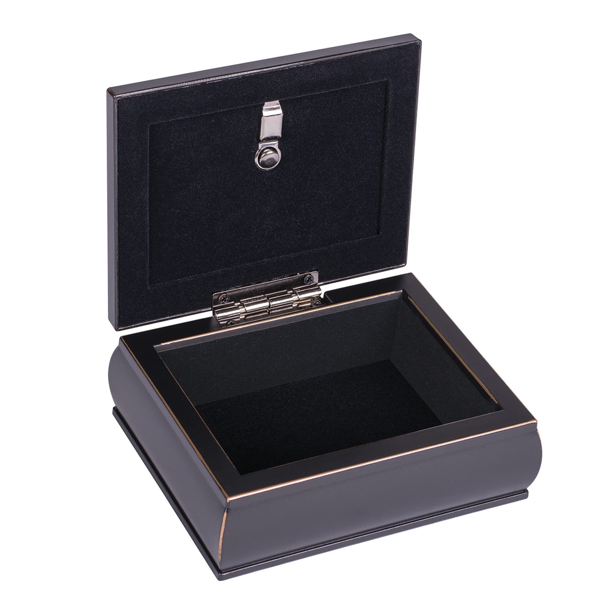 Elanze Designs Cottage Garden First Holy Communion Black Rope Trim 4.5 x 3.5 Tiny Square Jewelry Keepsake Box